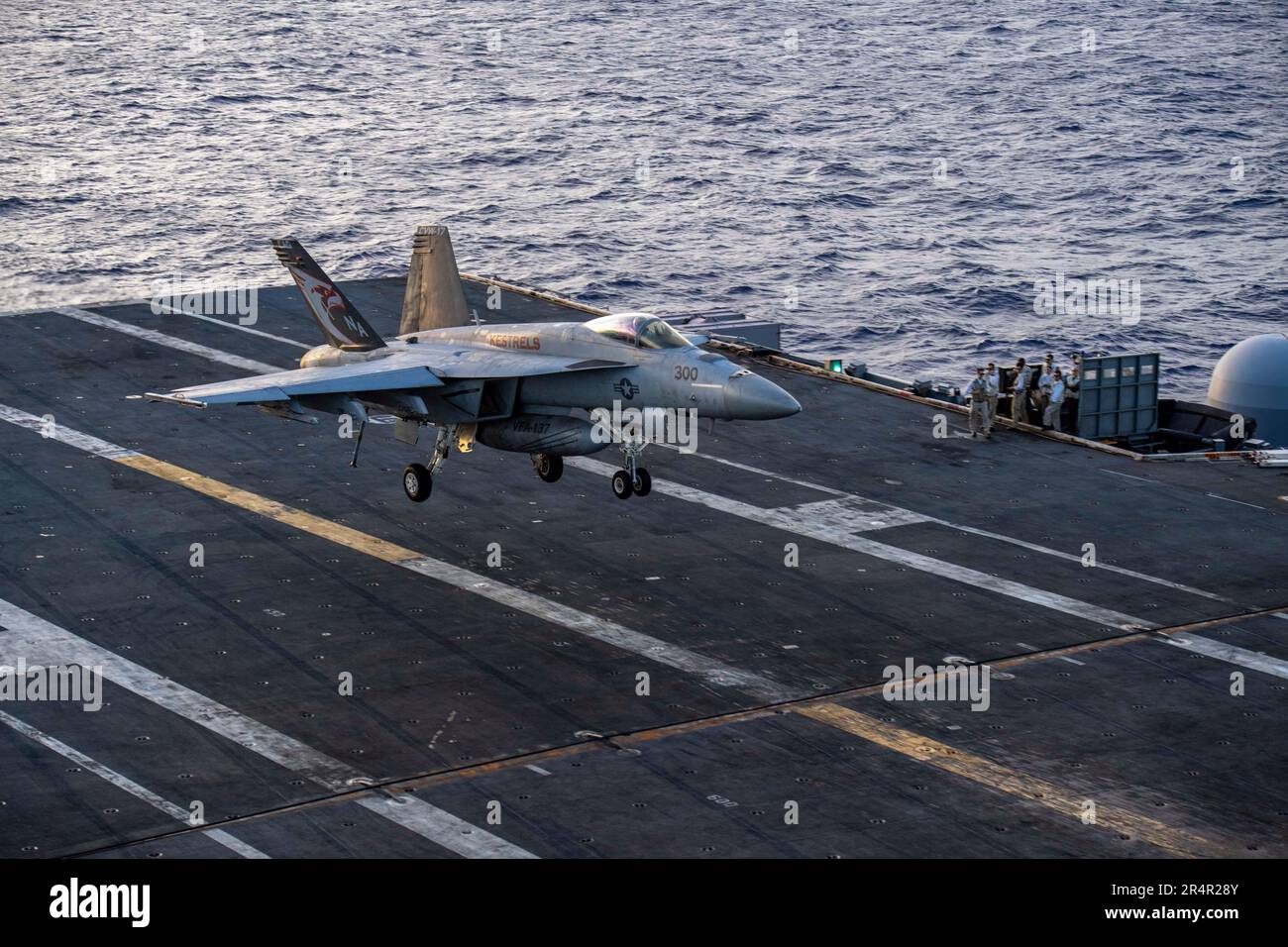 230527-N-DU622-1021 PACIFIC OCEAN (May 27, 2023) An F/A-18E Super Hornet from the “Kestrels” of ...