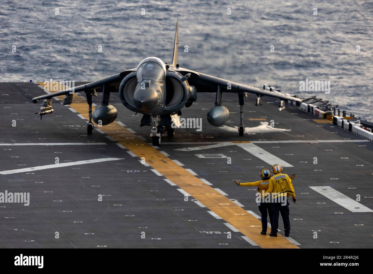 230517-N-VO895-1085 ATLANTIC OCEAN (May 17, 2023) Air Department Sailors assigned to the Wasp ...