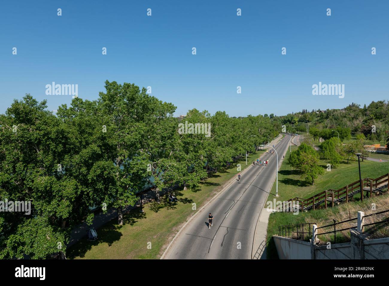 Calgary city views along Memorial Drive during spring summer time ...