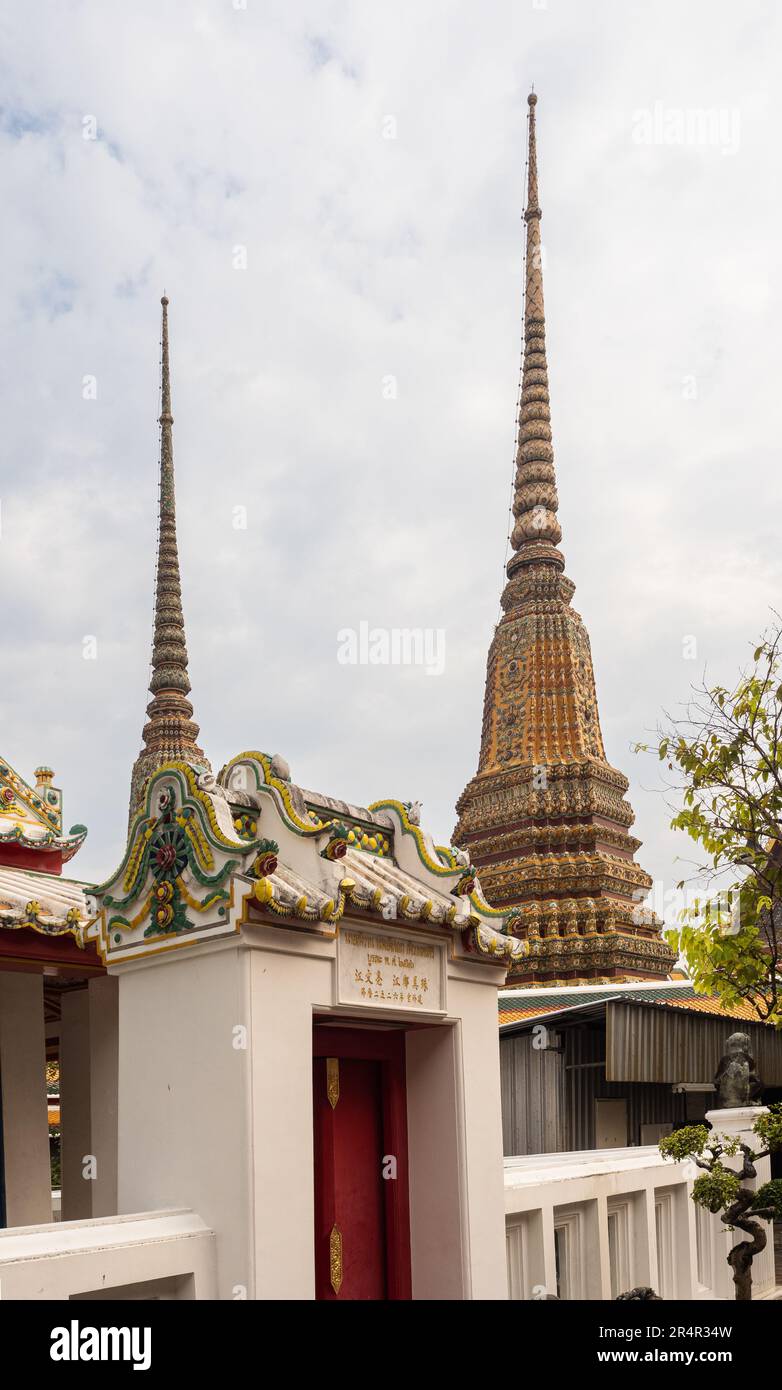 The sky is the backdrop for the golden towers and some of the building ...