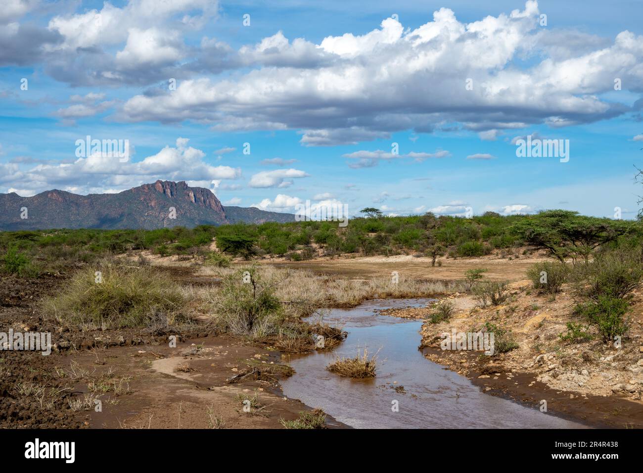 Mountain and river at the Shaba National Reserve. Kenya, Africa Stock ...