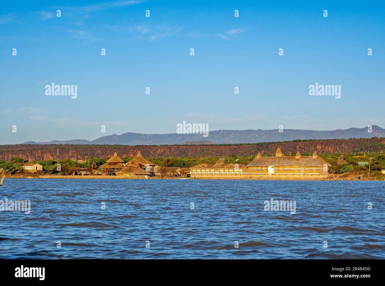 A luxury wildness lodge on the shore of Lake Baringo. Kenya, Africa ...