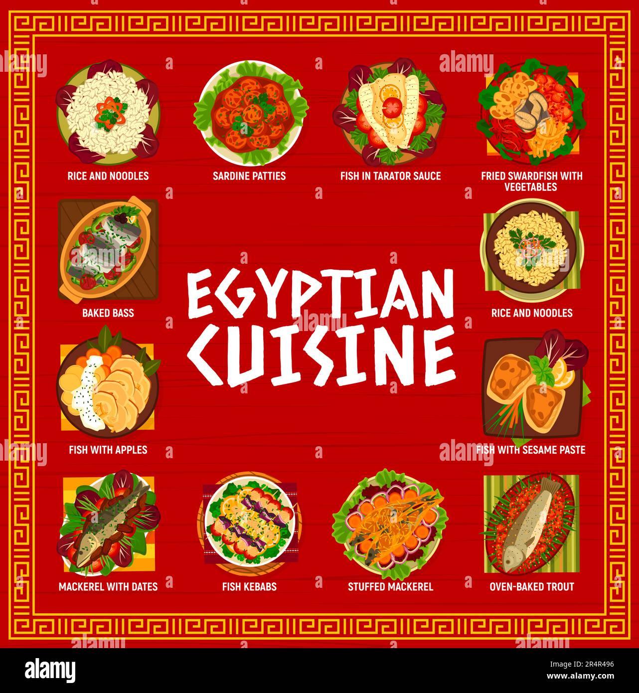 Egyptian fish rice Stock Vector Images - Alamy