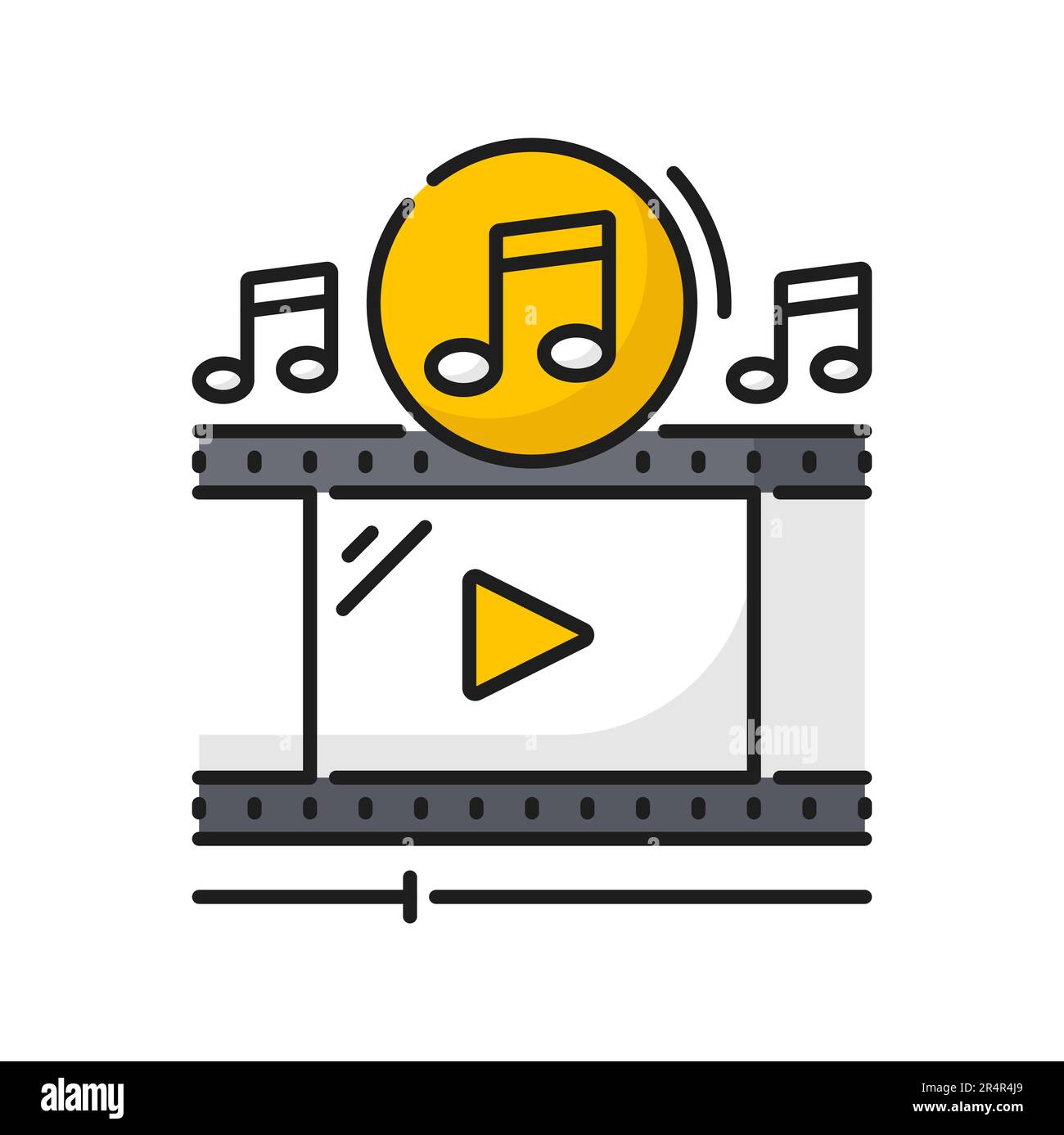 Cinema soundtrack, video production icon. Filmmaking industry, video ...