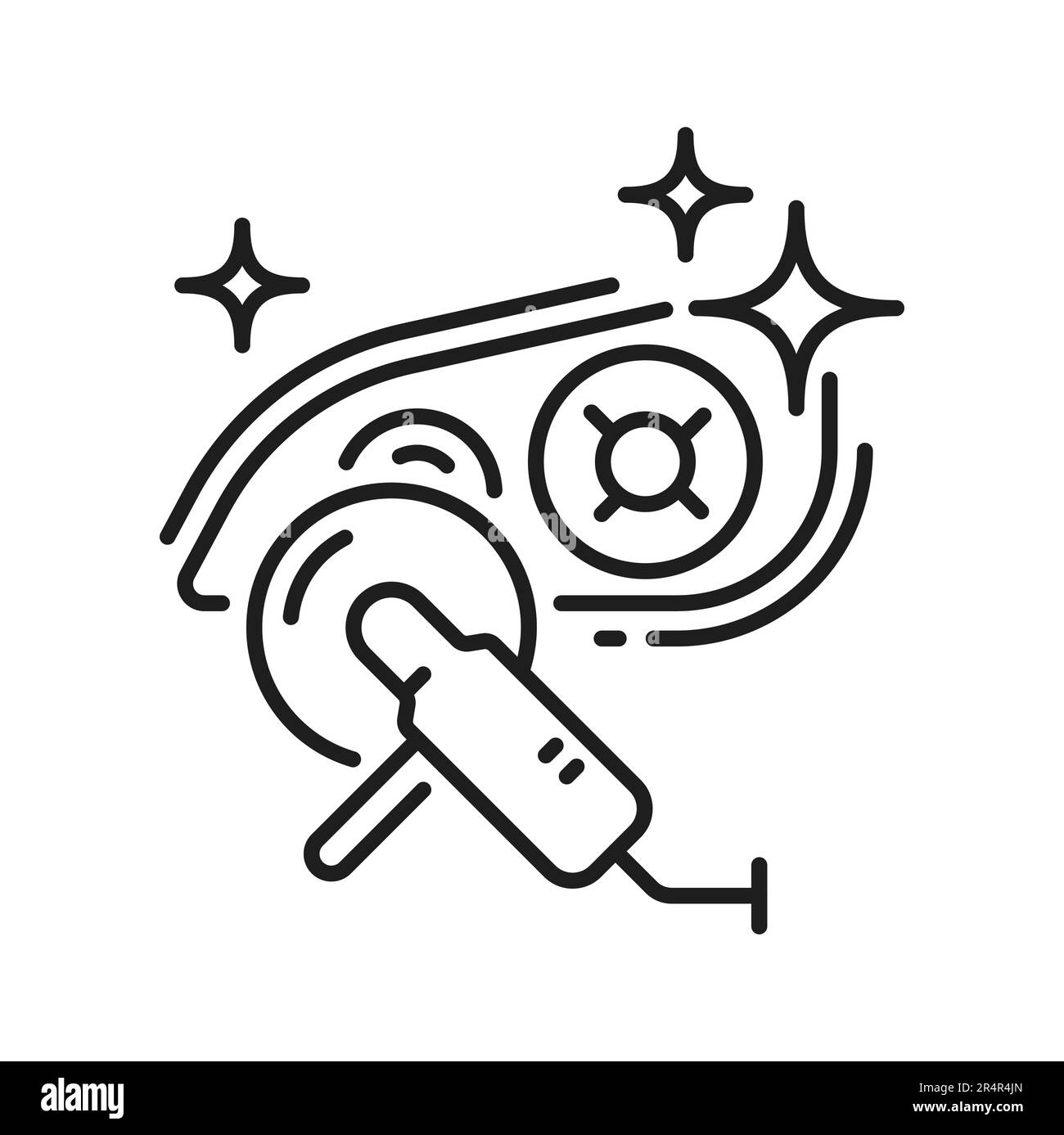 Headlight car polishing line icon vector. Headlight car polishing sign ...