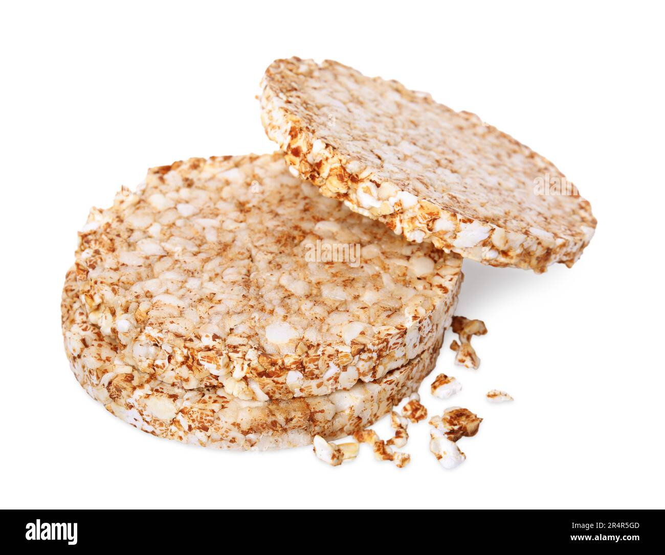 Fresh crunchy rice cakes on white background Stock Photo - Alamy