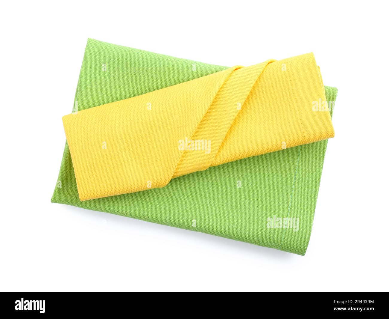 Fabric napkins for table setting isolated on white, top view Stock ...