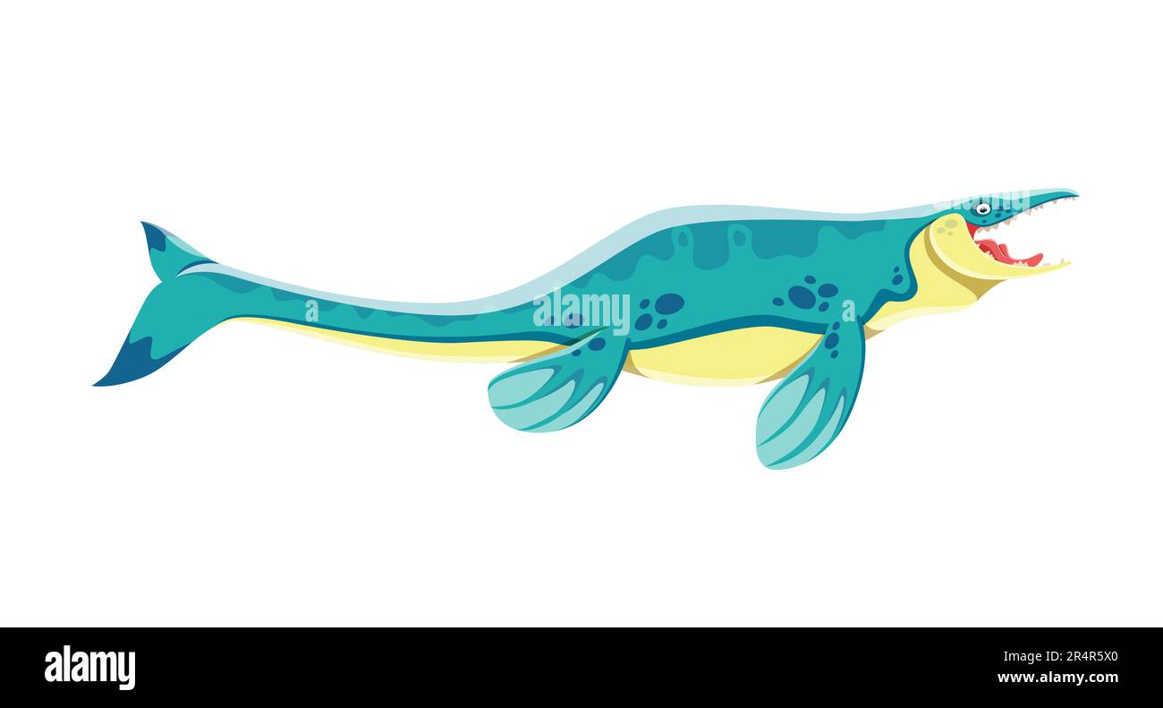 Cartoon Tylosaurus dinosaur character. Isolated prehistoric aquatic ...