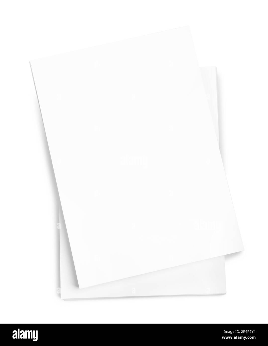 Stack recycled white paper paper Black and White Stock Photos & Images ...