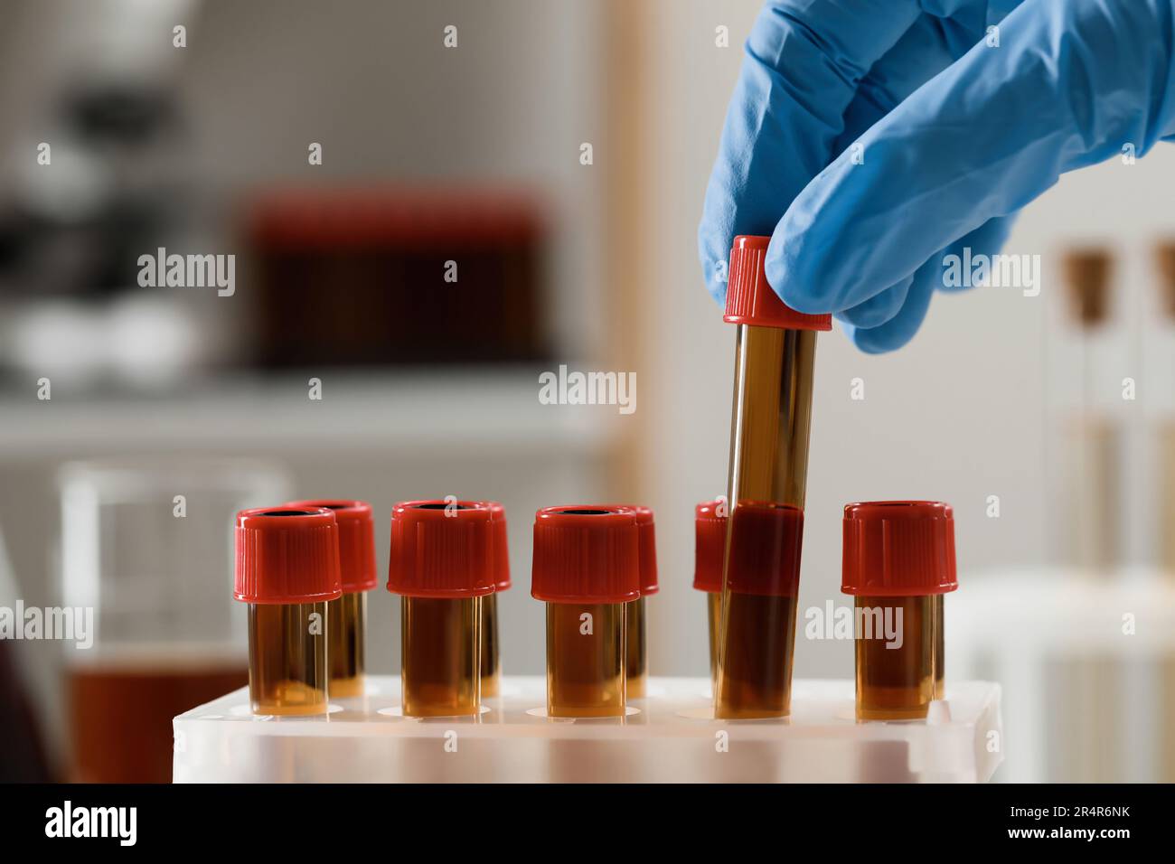 Female research scientist putting organic hi-res stock photography and ...