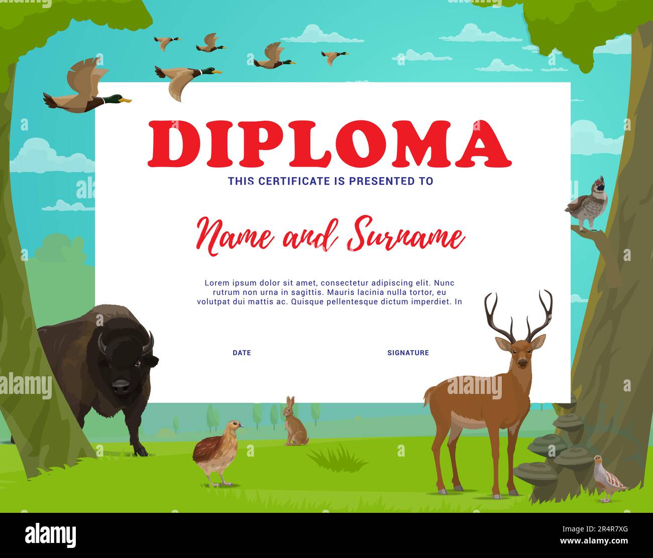 Hunting, environment, world animal day diploma. Hunting sport ...
