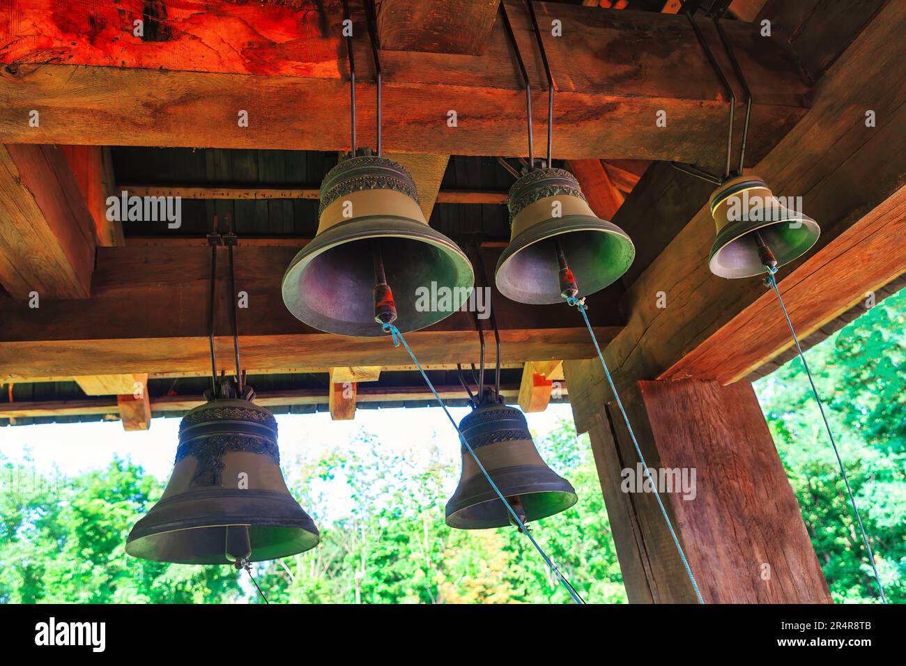 Church iron bells . Belfry of Orthodox Church Stock Photo - Alamy