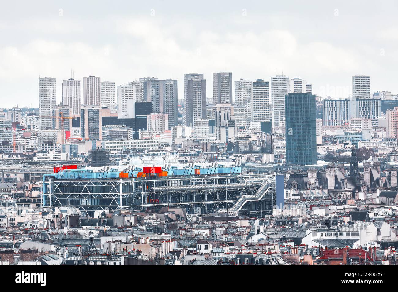 Modern Paris cityscape panorama . Buildings architecture of Paris ...