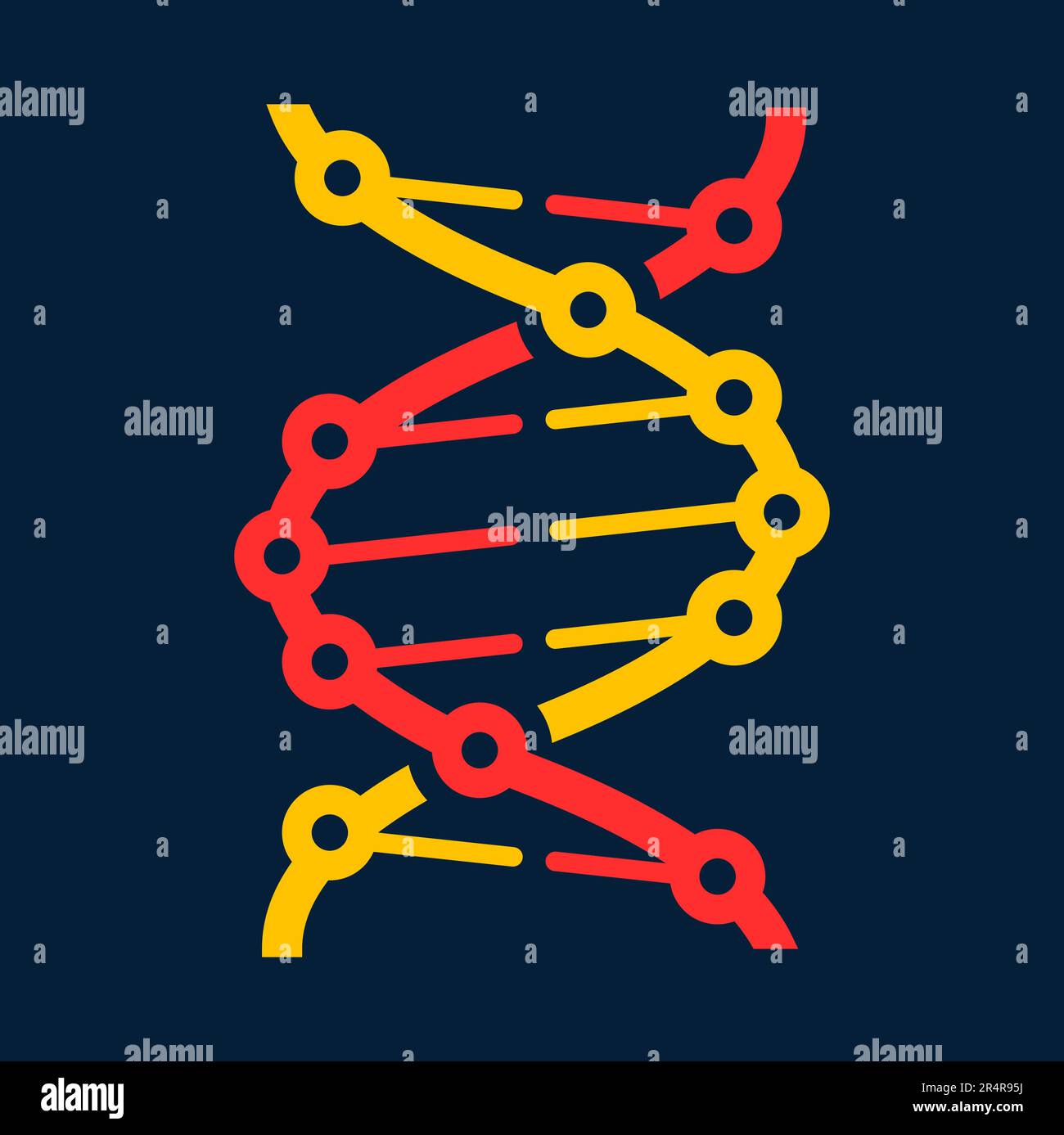 DNA molecule twisted spiral isolated cartoon DNA helix, genetic code. Vector biotech formula ...