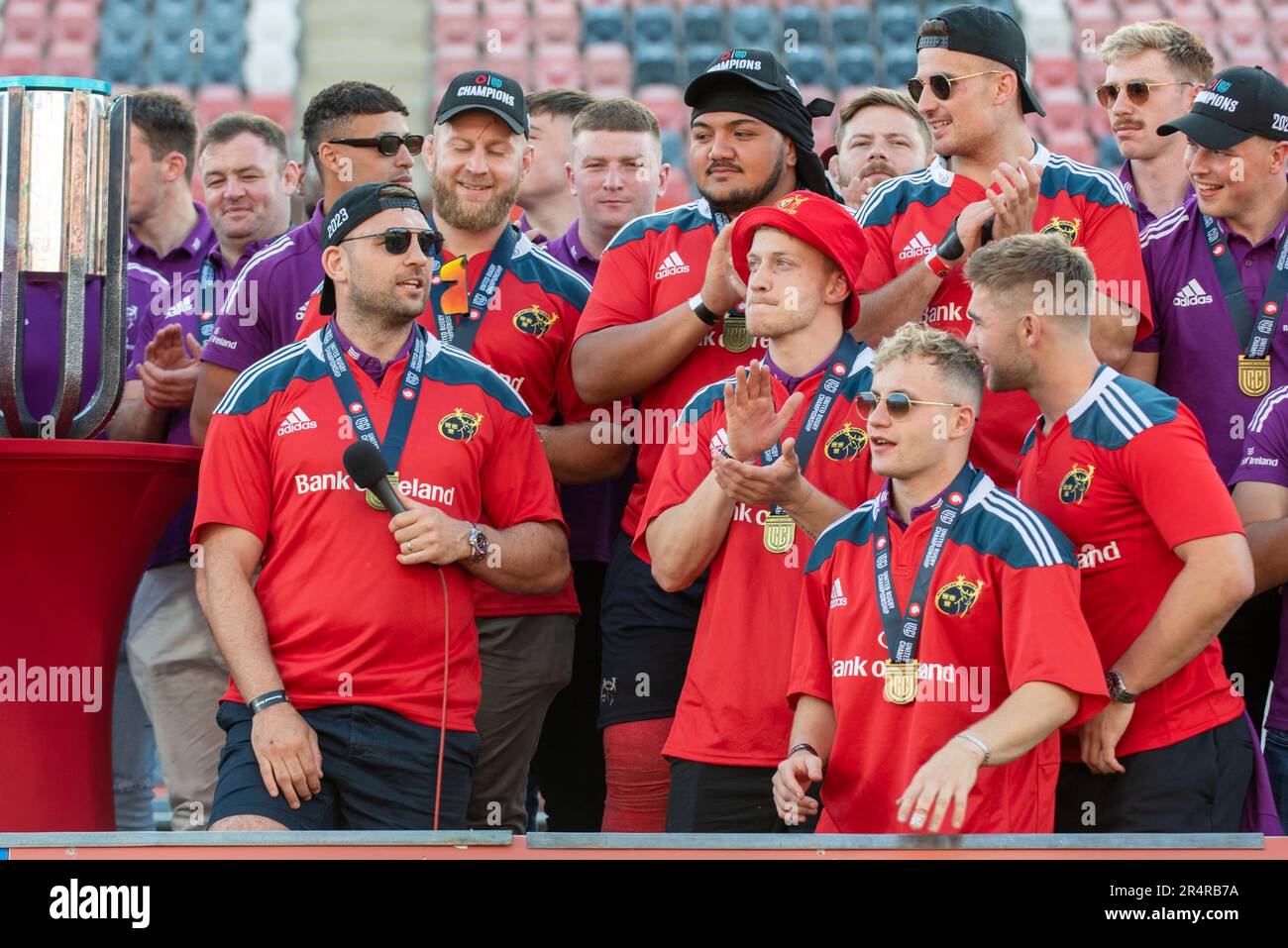 Limerick, Ireland. 30th May, 2023. Tadhg Beirne with microphone during ...