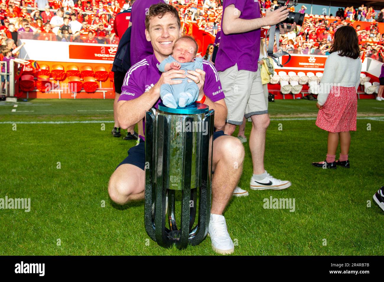 Limerick, Ireland. 30th May, 2023. Neil Cronin with his baby poses for ...