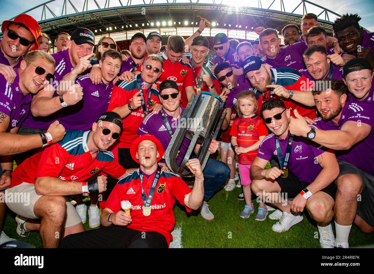 Limerick, Ireland. 29th May, 2023. The Munster players celebrate with a ...