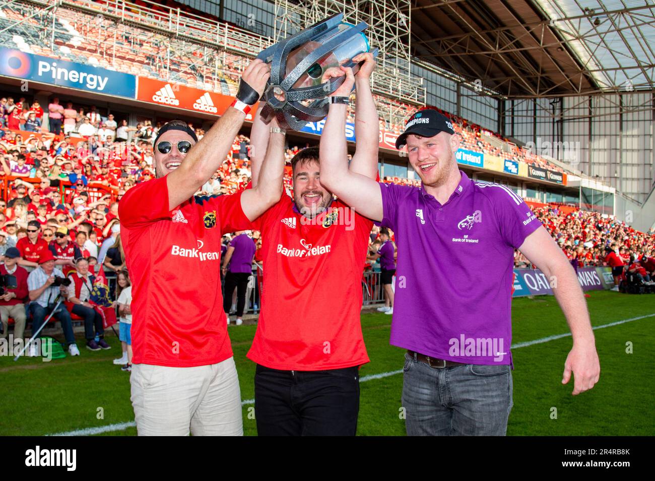 Limerick, Ireland. 30th May, 2023. Shane Daly and John Hodnett raises a ...