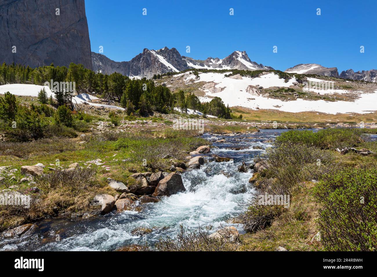 Hike in Wind River Range in Wyoming, USA. Summer season Stock Photo - Alamy