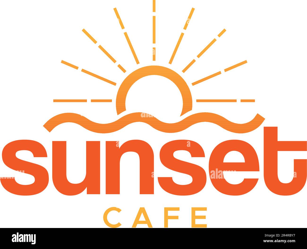 Minimalist Simple Sunset Cafe Wave logo design Stock Vector Image & Art ...
