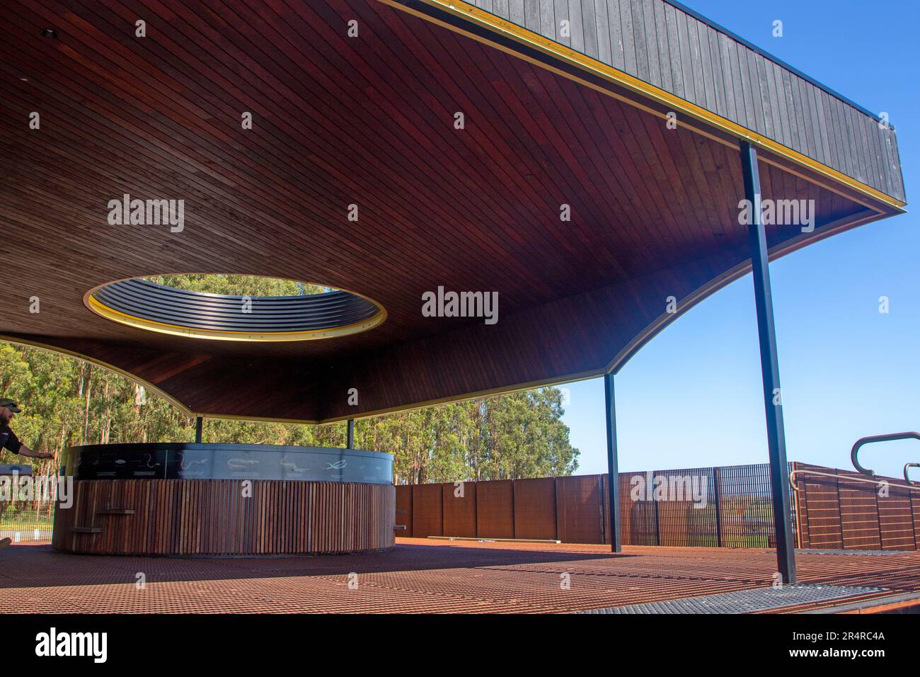 Eel aquarium at the Tae Rak Agricultural Centre on Lake Condah (Tae Rak ...