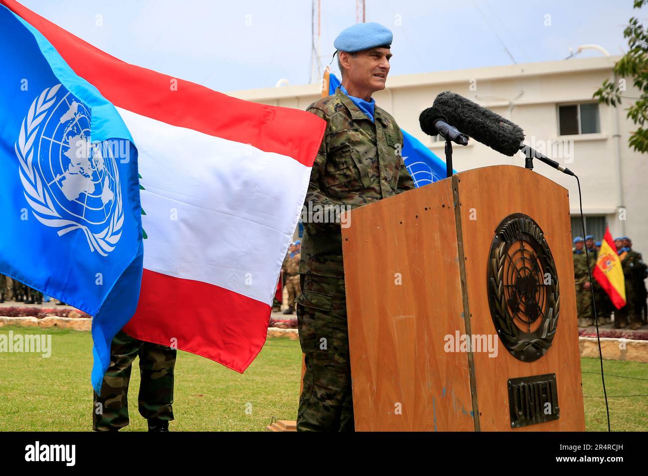 Beirut, Lebanon. 29th May, 2023. UN Interim Force in Lebanon (UNIFIL) commander Aroldo Lazaro ...