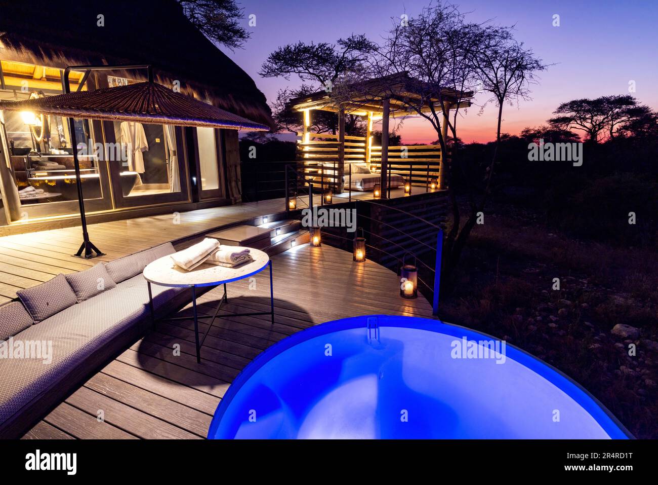 View from deck of luxury suite at Onguma Camp Kala - Onguma Game ...