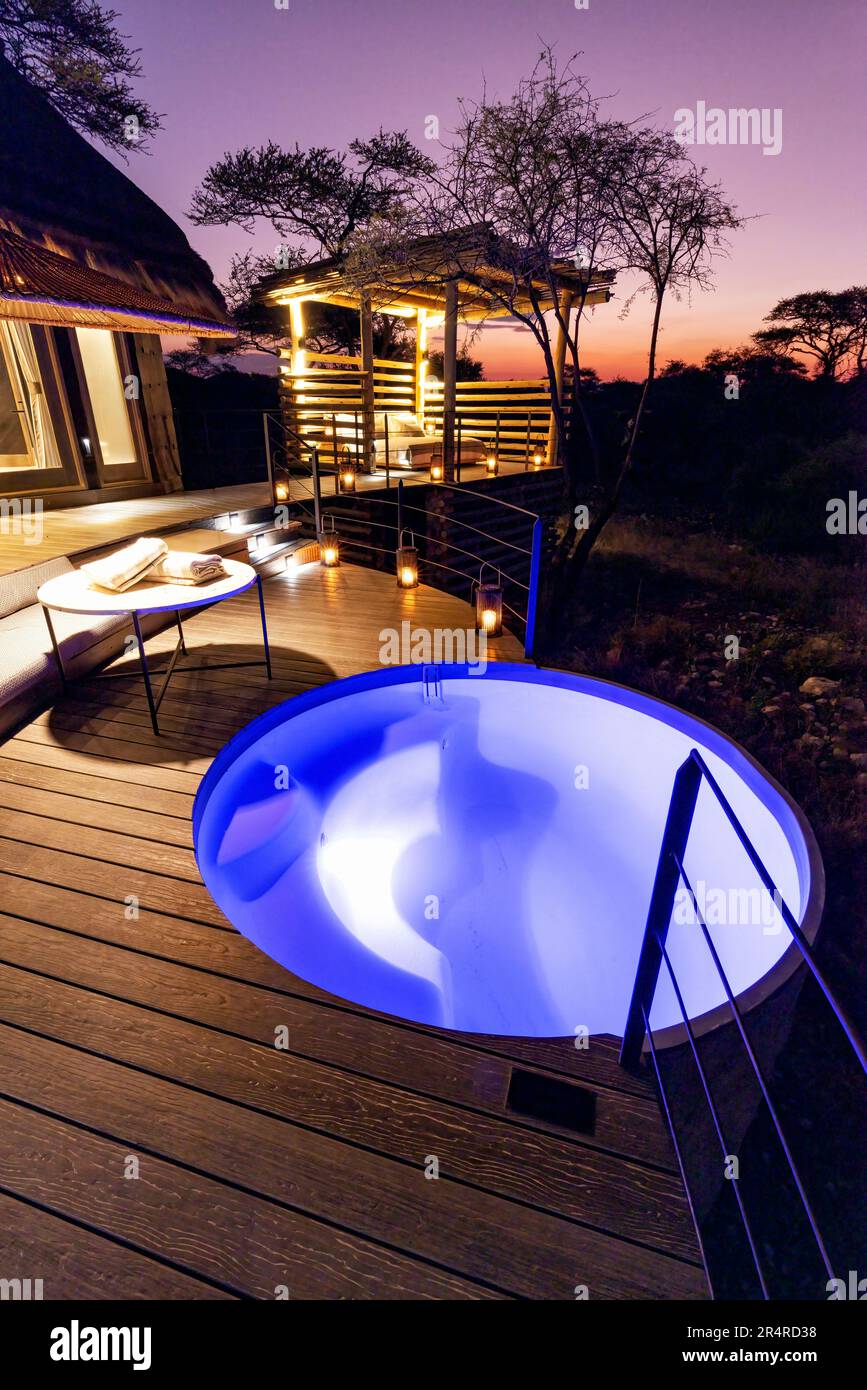 View from deck of luxury suite at Onguma Camp Kala - Onguma Game ...