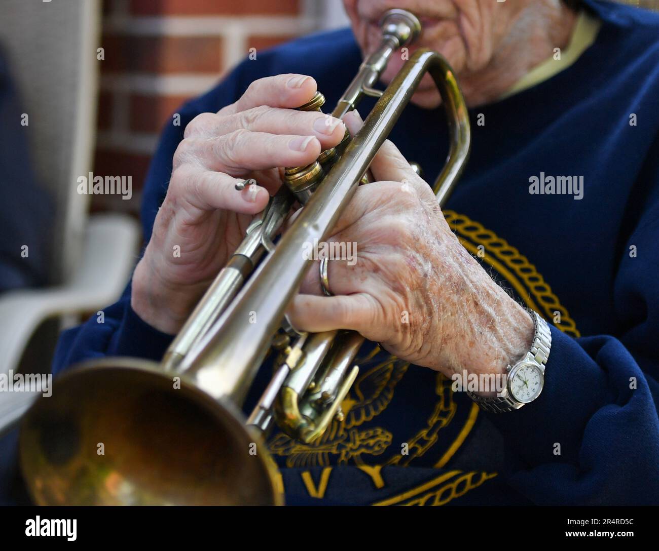Wilkes Barre, United States. 29th May, 2023. Bobby Baird, 93, plays ...