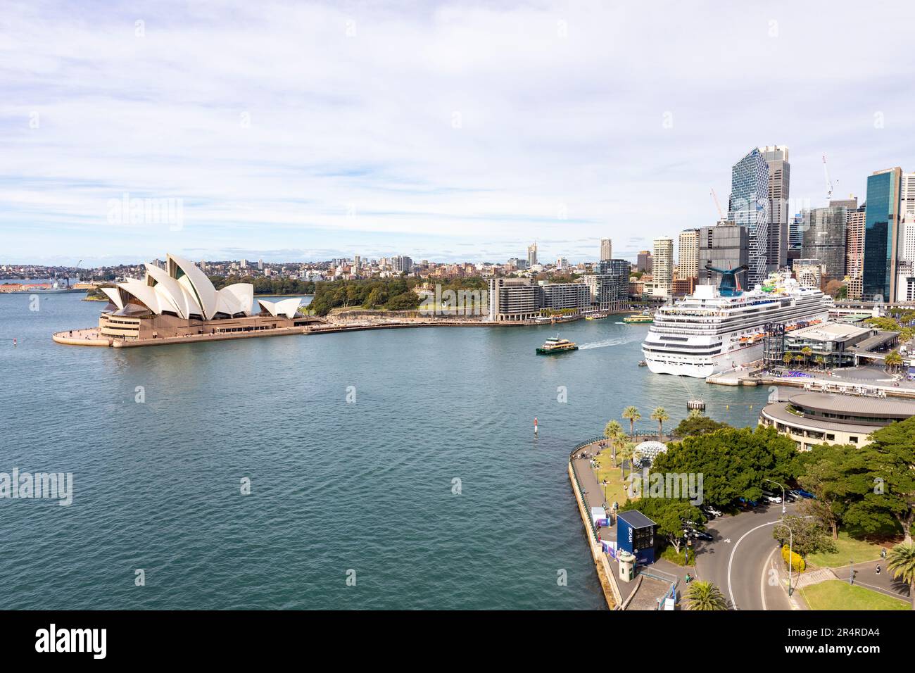 View of Sydney harbour and Sydney skyline with opera house, cruise ...