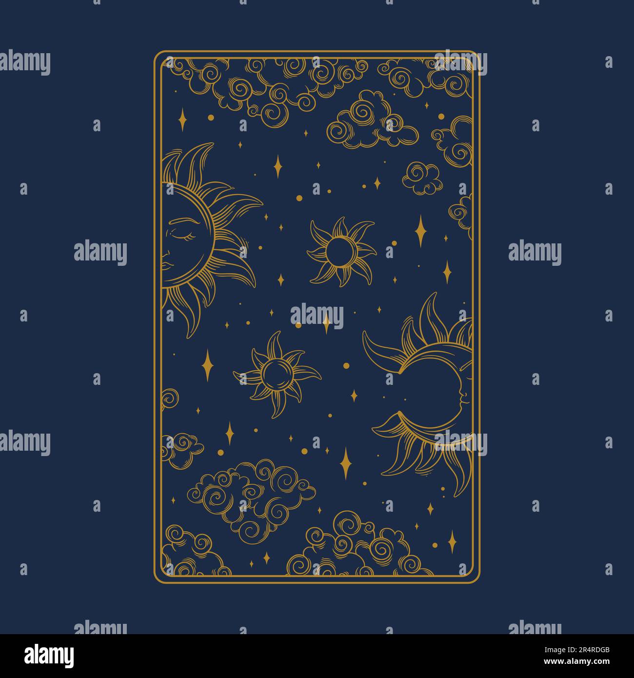 Tarot aesthetic golden card. Decorative tarot pattern for oracle card ...