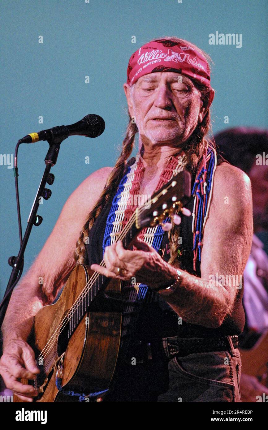 Willie Nelson, 68, performs with his famed Martin N-20 guitar "Trigger ...