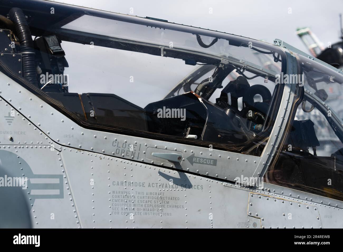 Viper Attack Helicopter cockpit exterior close up Stock Photo - Alamy