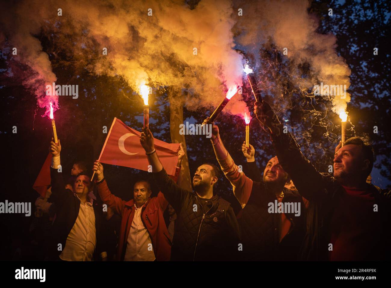 Istanbul, Turkey. 28th May, 2023. Turkish people seen celebrating the ...