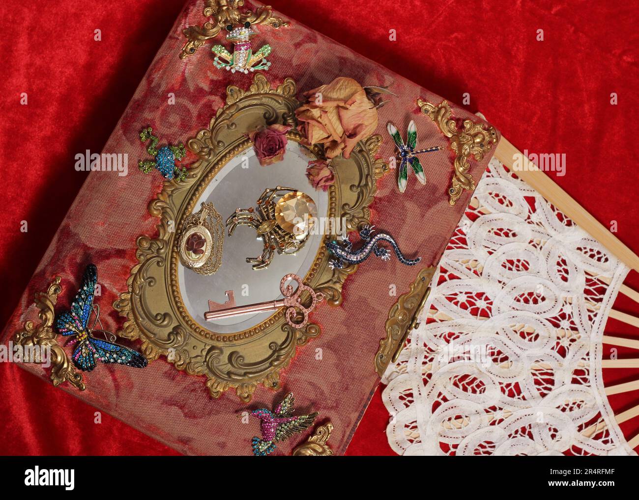 Antique Book With Colorful Gemstones. Fairy Tale Romance Book Stock ...