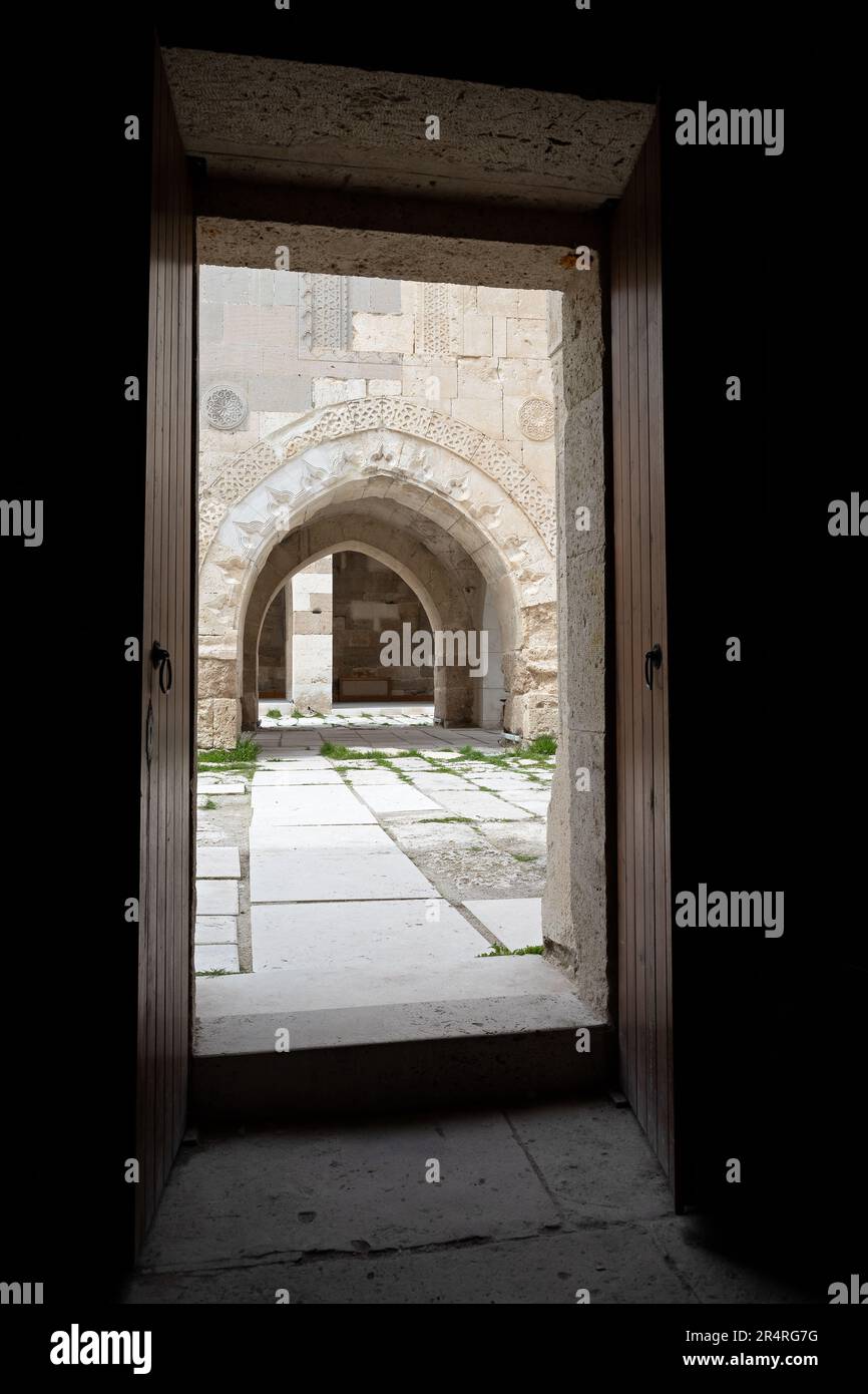 Looking from a side chamber into the main courtyard of the Sultanhanı ...