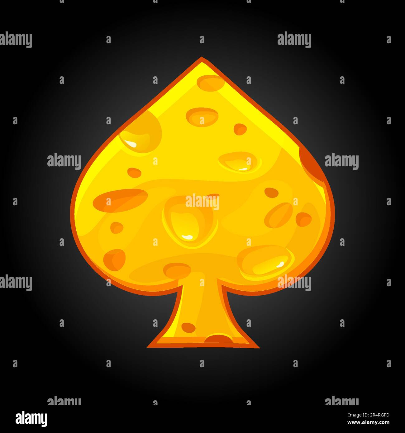 Spades playing card symbol in cheese texture. Cartoon spades icon Stock ...