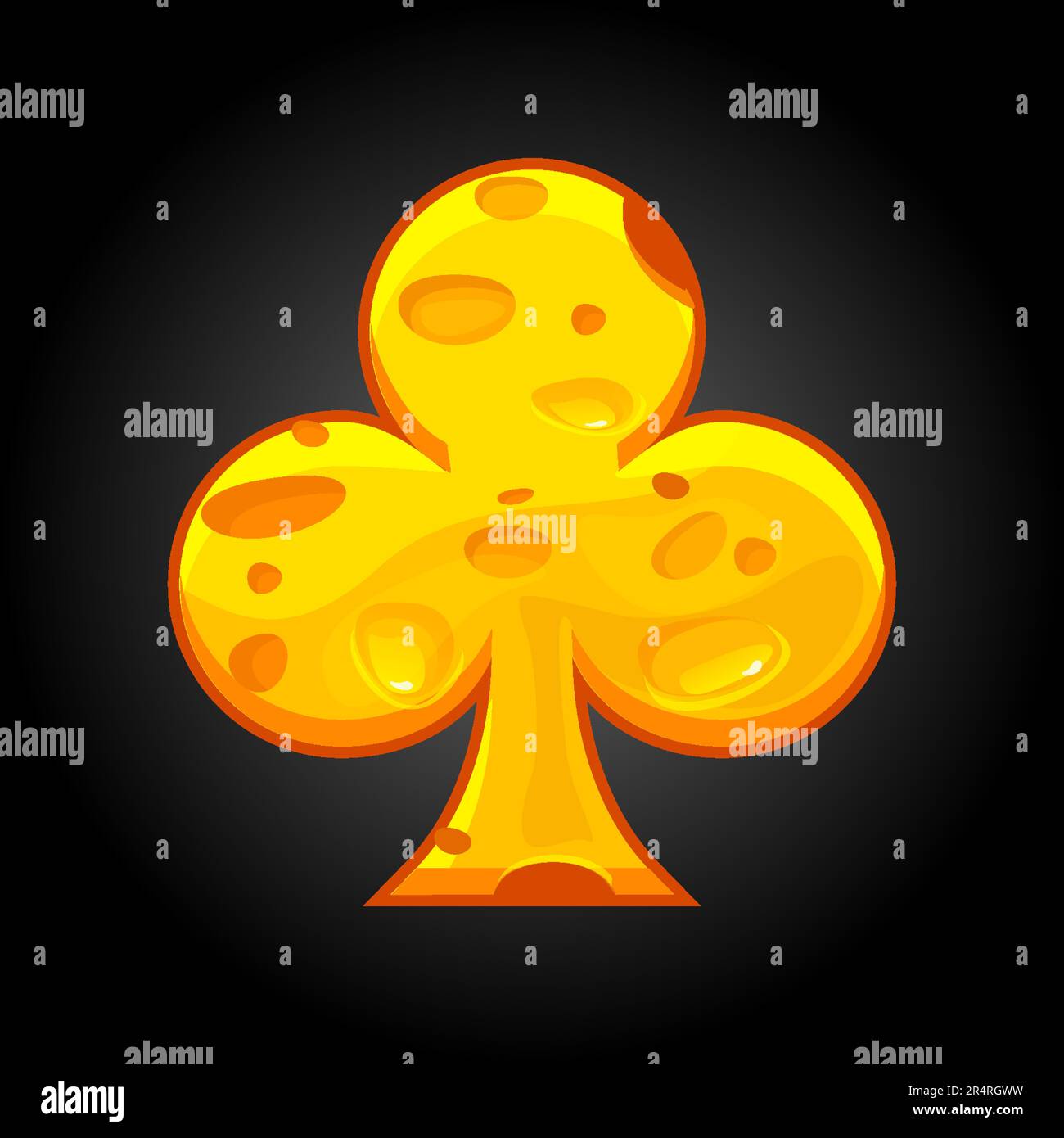 Club Suit Symbol in cheese texture. Cartoon spades icon Stock Vector ...