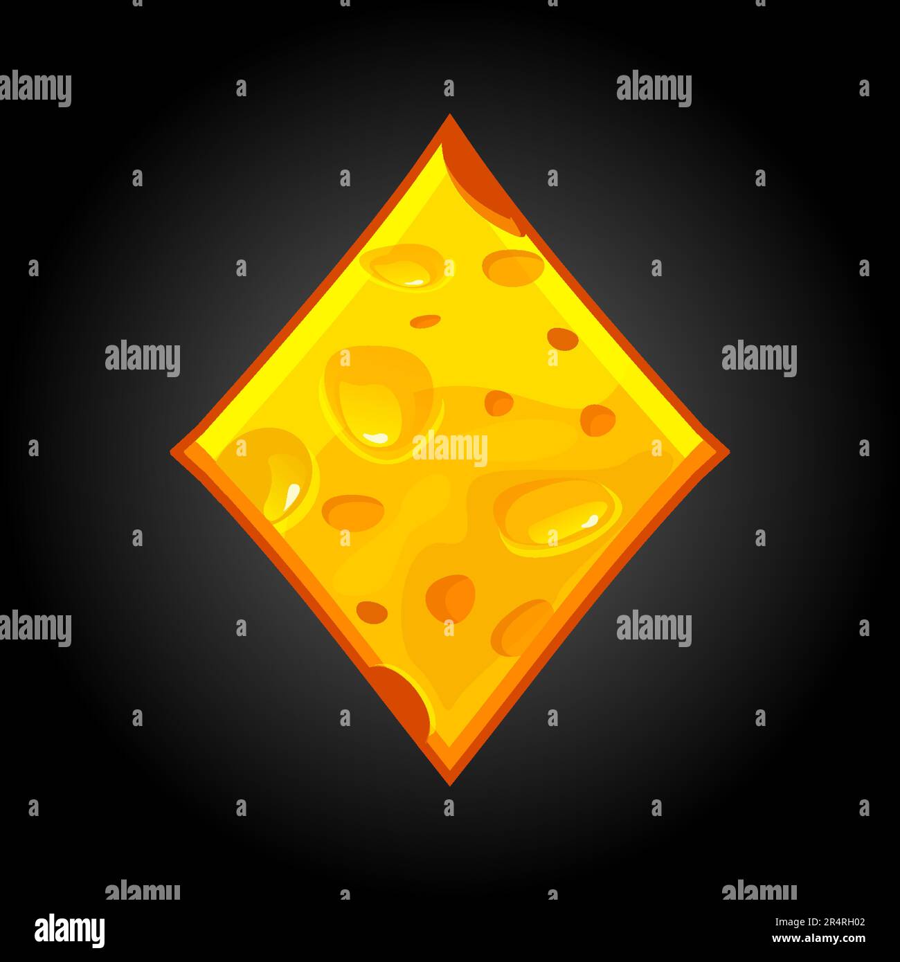 Diamond Suit Symbol in cheese texture. Cartoon spades icon Stock Vector ...