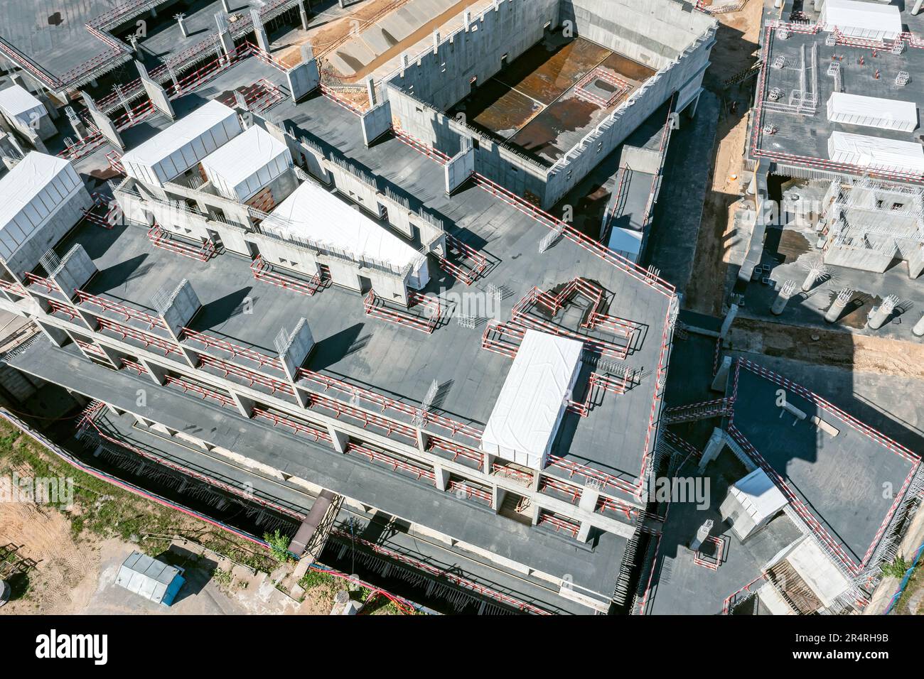 construction site of a reinforced concrete monolithic building. work ...