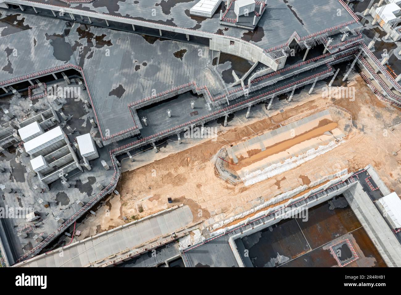 empty buildings site without workers. abandoned construction site ...