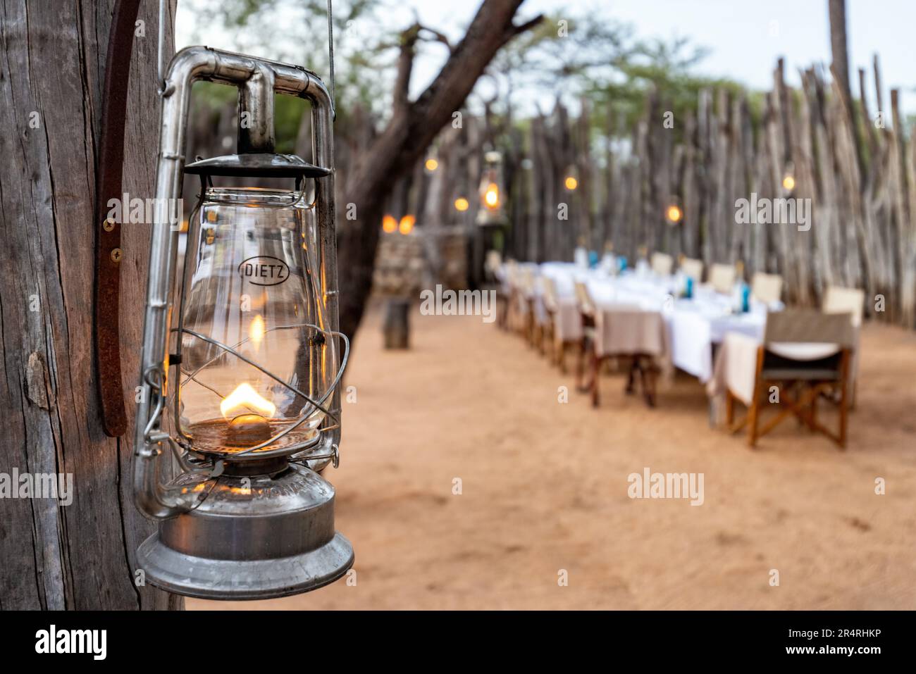 Outdoor dining in the boma at Onguma Game Reserve, Namibia, Africa ...