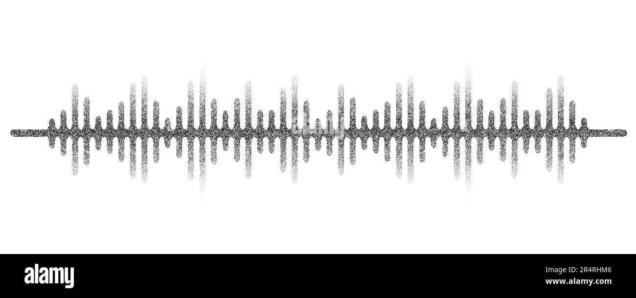 Sound wave pattern. Dotted music frequency. Halftone grunge border ...