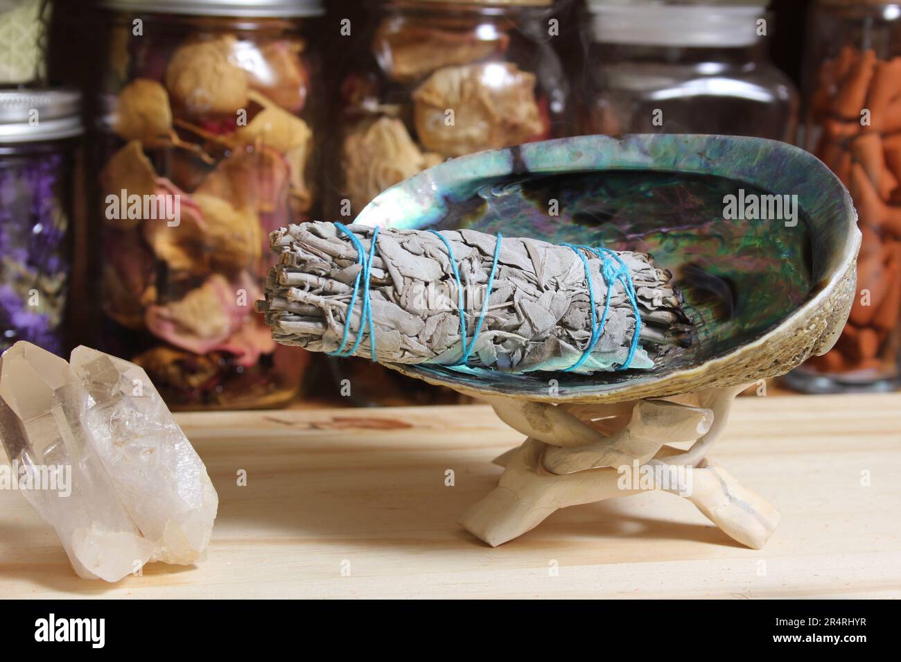 Abalone Shell With Sage Bundle Incense For Cleansing and Purification Stock Photo - Alamy