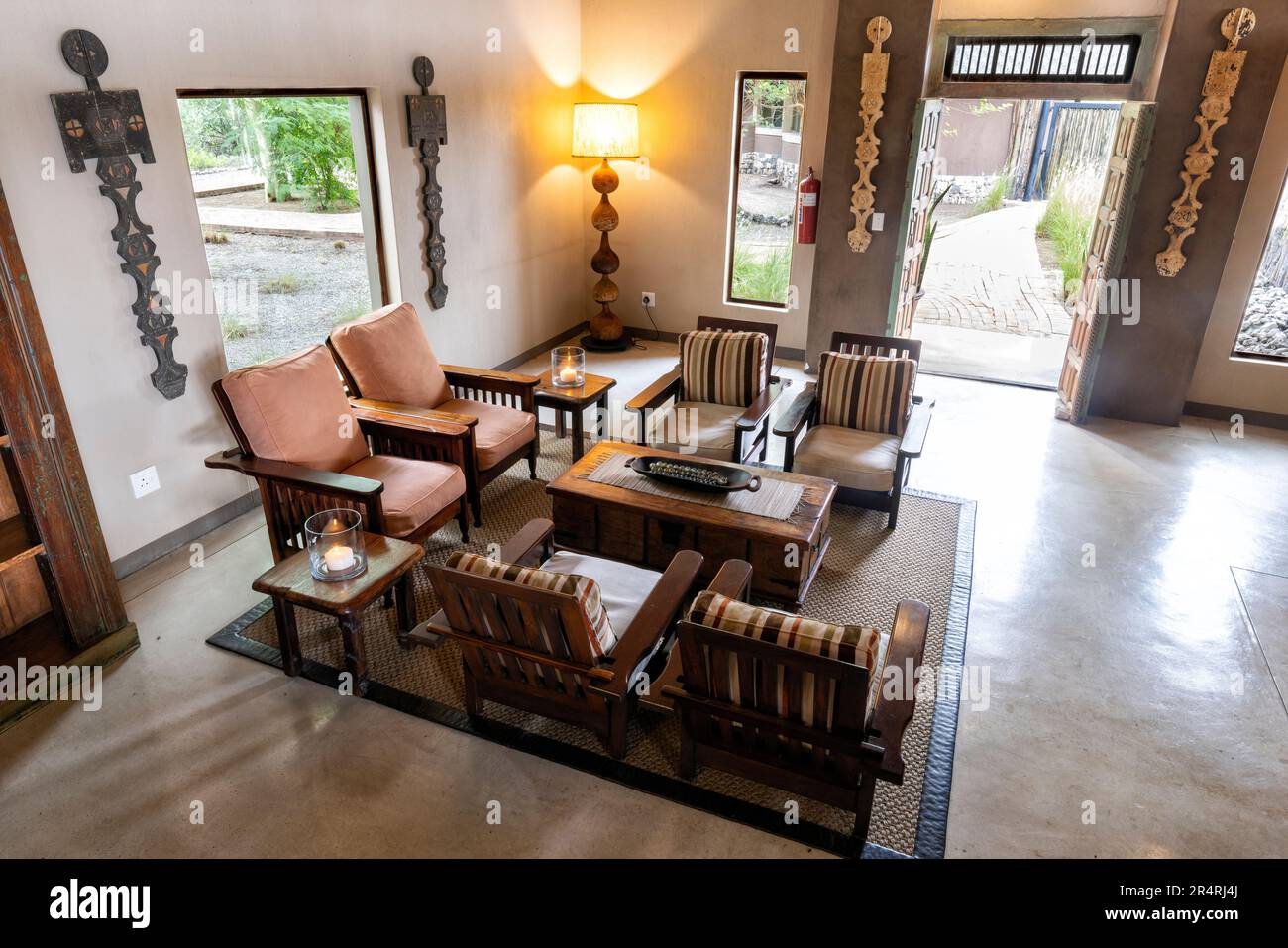 Interior Sitting Area at Onguma Bush Camp, Onguma Game Reserve, Namibia ...