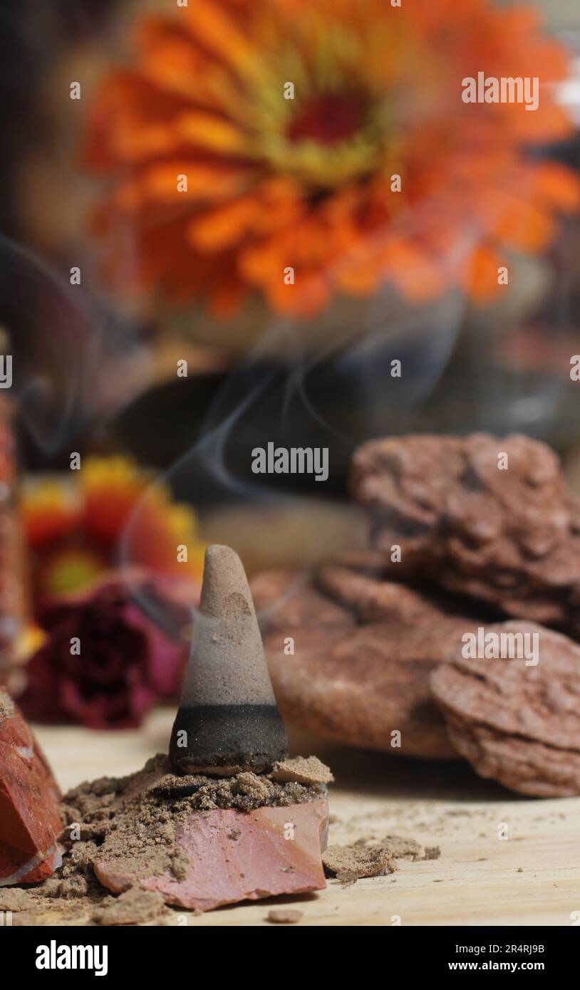 Desert Rose Rocks From Oklahoma on Meditation Table Stock Photo - Alamy