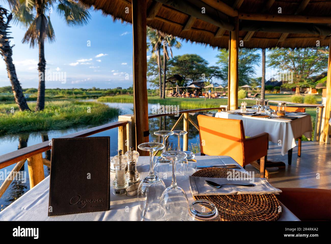 Outdoor dining at Onguma Bush Camp, Onguma Game Reserve, Namibia ...