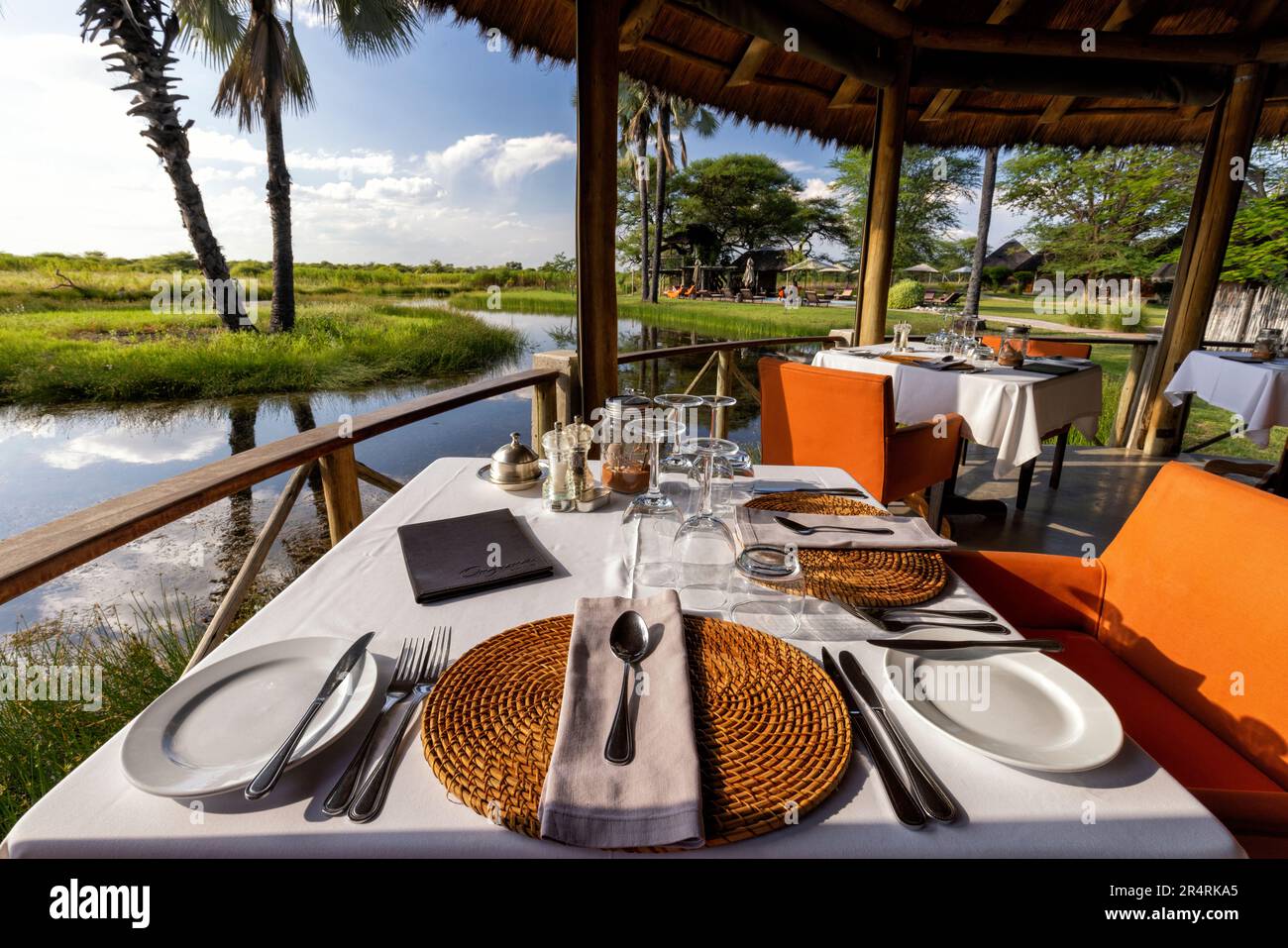 Outdoor dining at Onguma Bush Camp, Onguma Game Reserve, Namibia ...