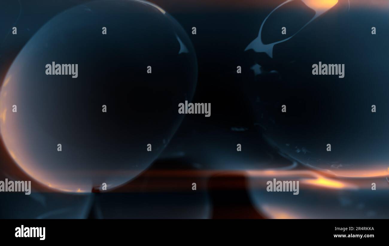 lighting blue slime soft shapes particles - dark bokeh bg - abstract 3D ...