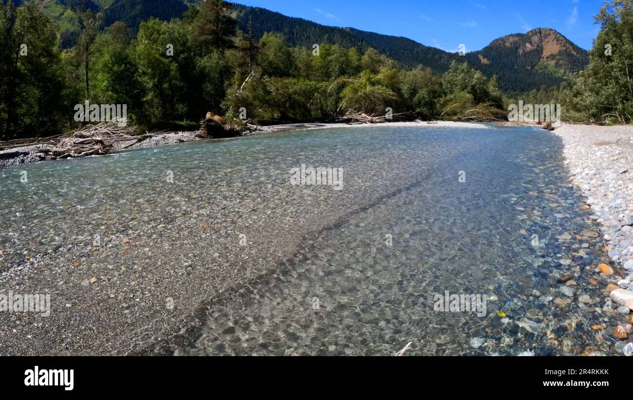 tiny clear cold river with shingle stones in Arkhyz mountains - photo ...